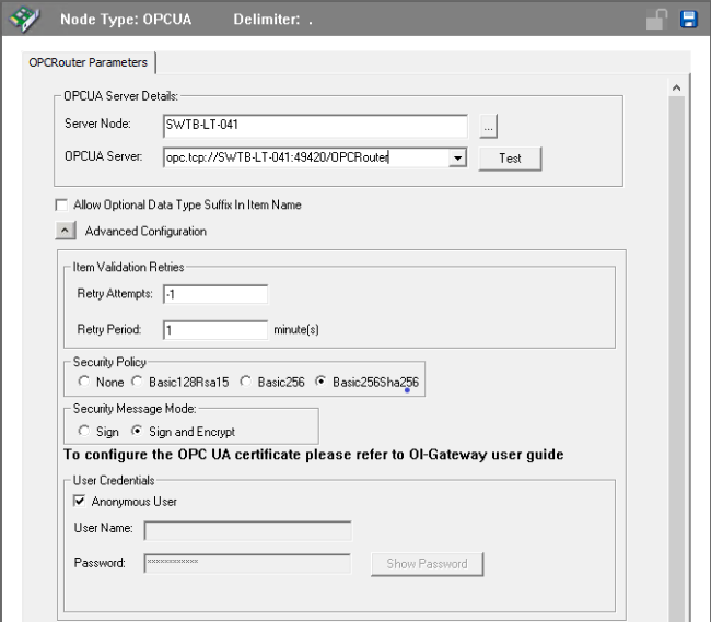 AVEVA System Platform to OPC Router Connectivity Options via OPC UA