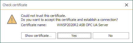 Accessing AVEVA System Platform with OPC Router via OPC UA